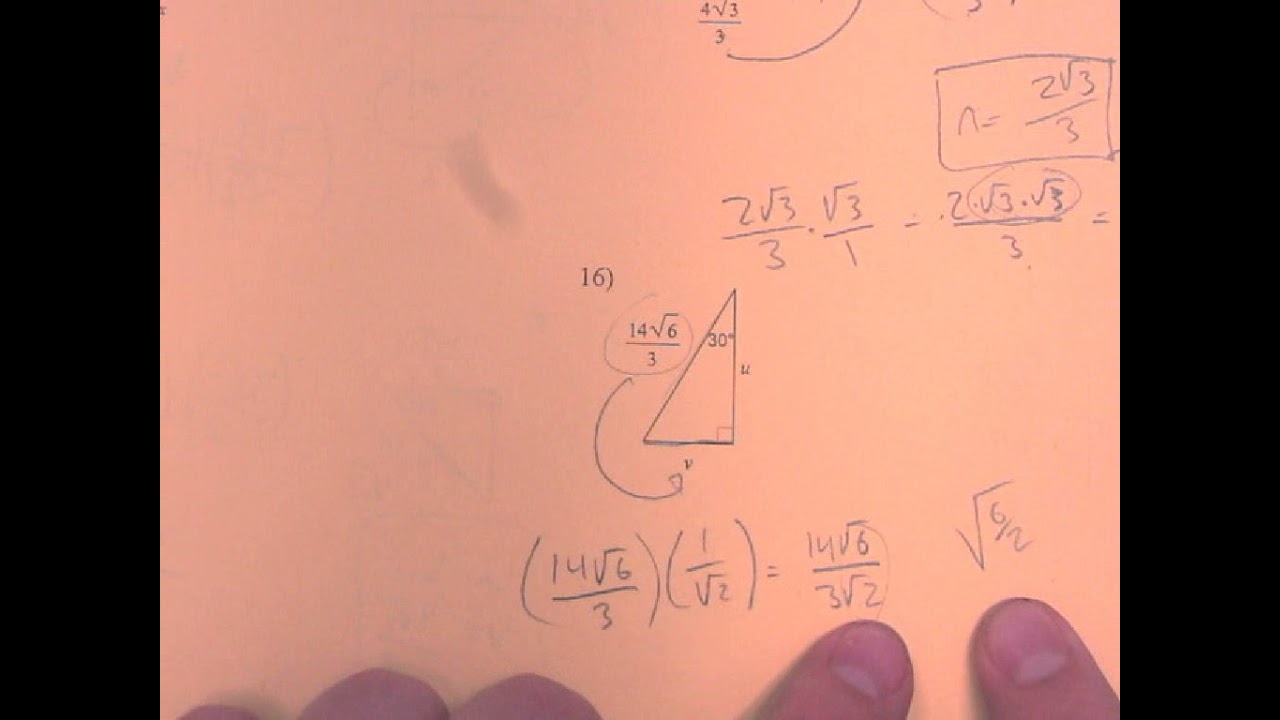Homework Help: Special Right Triangles (video 2)
