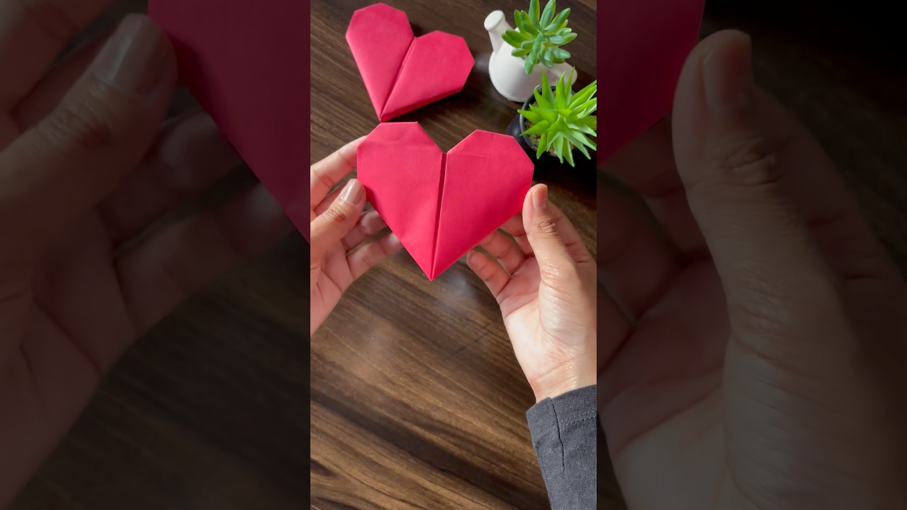 Easy Origami paper heart | How to make heart with paper #origamipaper #heart #craft #shorts #craft