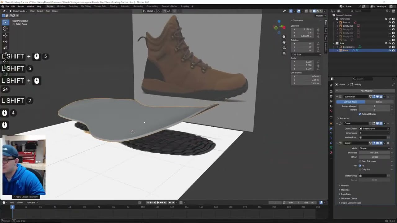Modeling a Trail Shoe in Blender (Live Product Modeling)