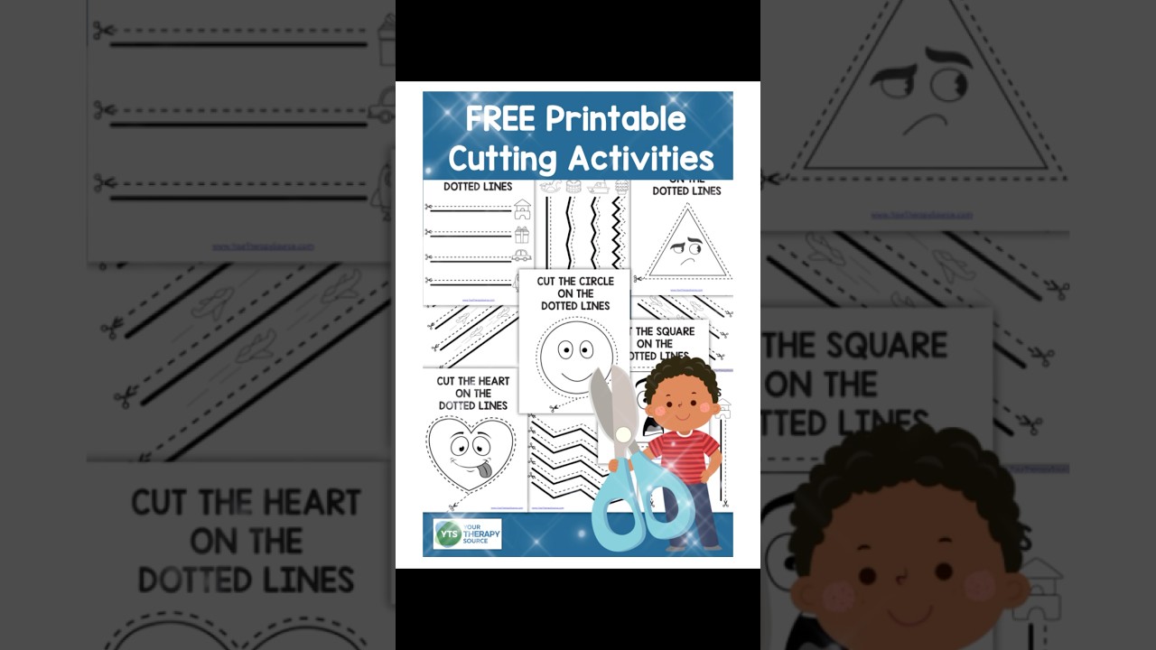 Get your free printable cutting activities at #yourtherapysource