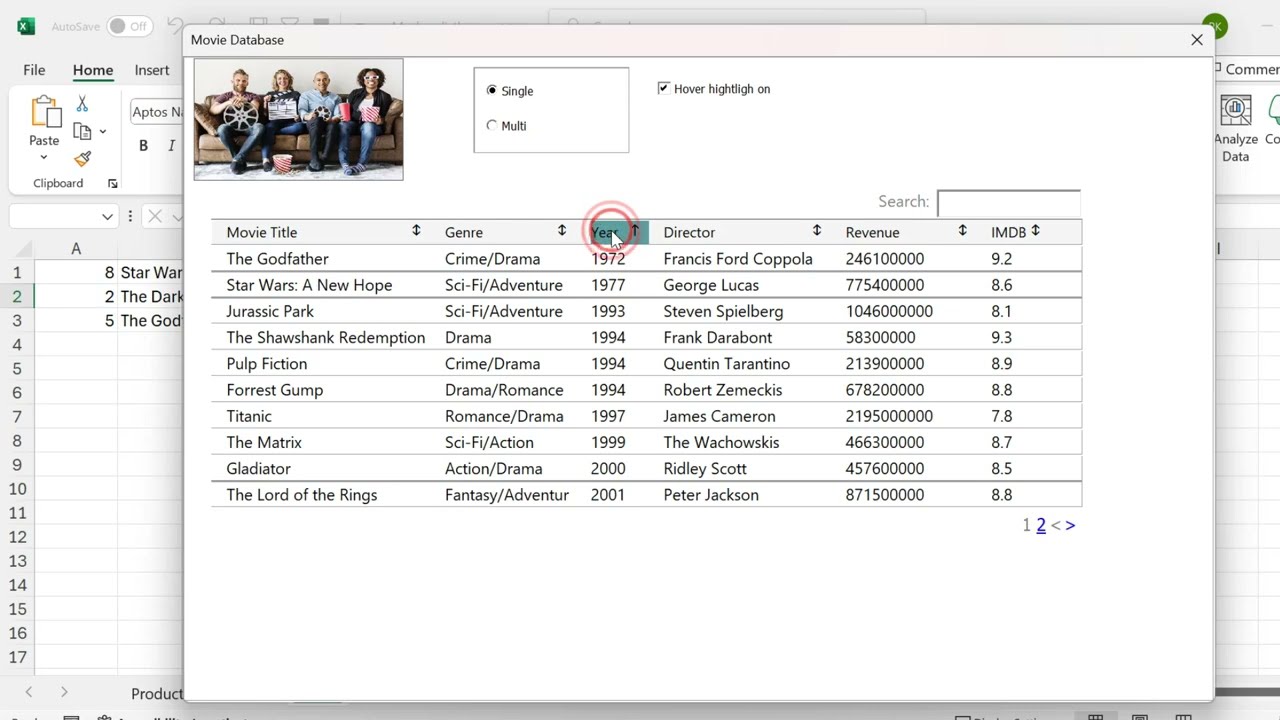 Modern Excel VBA Listbox Preview