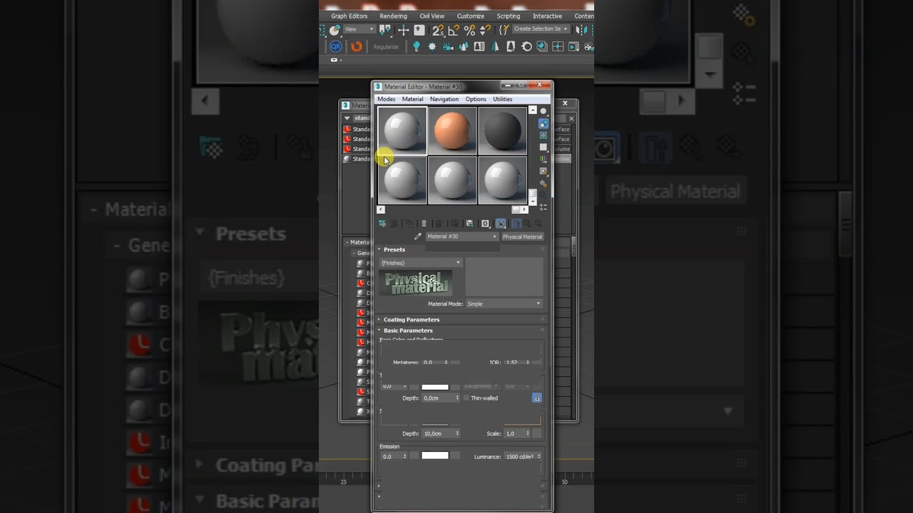 3ds Max - Tips & Tricks - Creating Modern Basic Material #shorts #3dsmax
