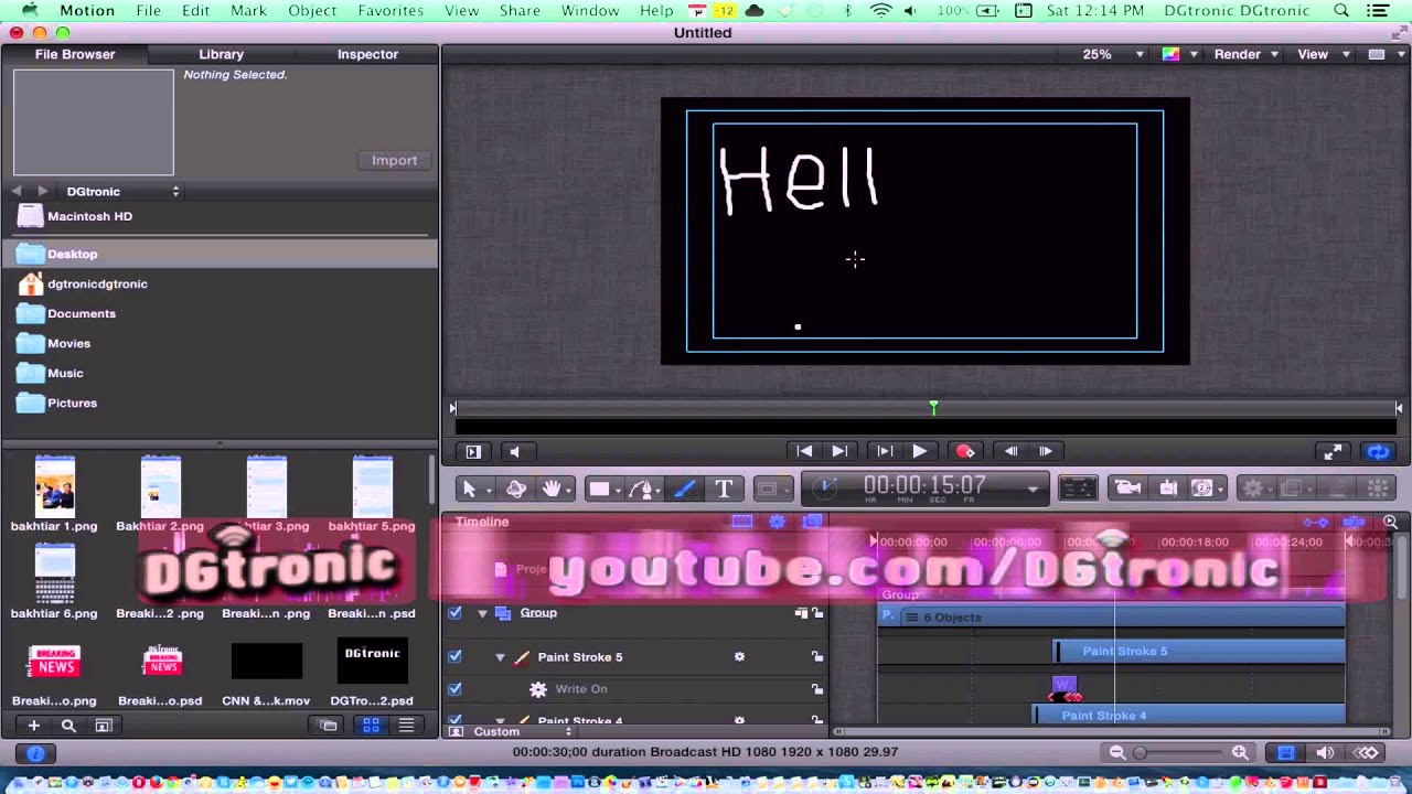 Apple Motion 5 tutorial -  How to do animated handwriting