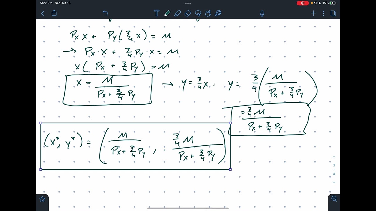 Perfect Complements Utility - Econ 301 Practice Midterm