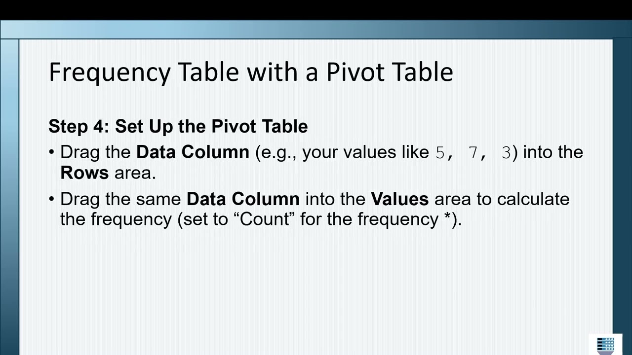 Excel 365 Online for Intro Statistics - Assignment 1 Frequencies