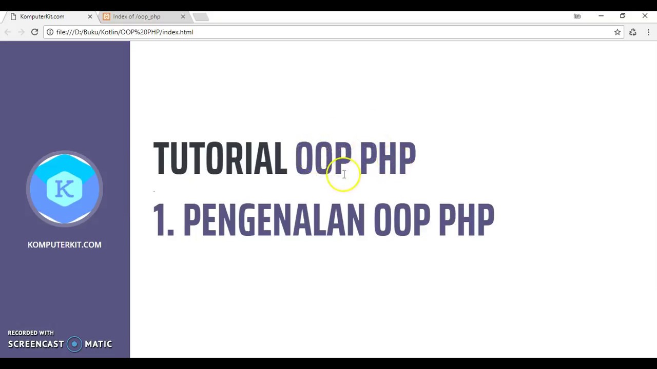 Tutorial OOP PHP  1 Pengenalan OOP PHP