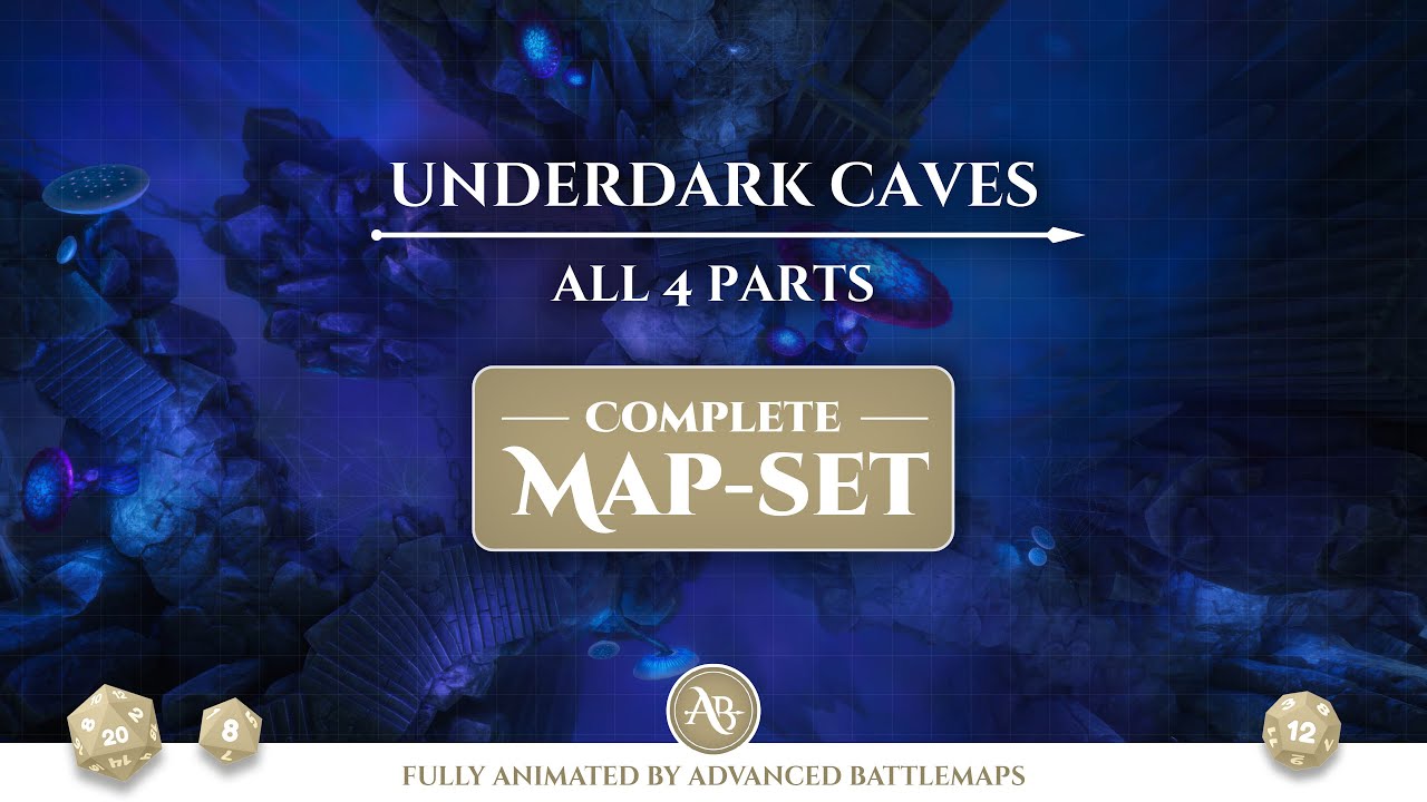 D&D | Pathfinder | Underdark  Caves - Complete Map-Set | Animated Battle Maps | Virtual Tabletop