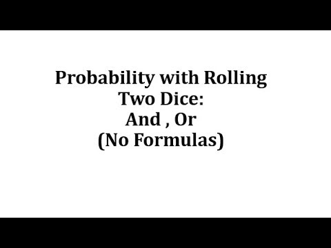 Probability with Rolling Two Dice: And , Or (No Formulas) | Math Help ...