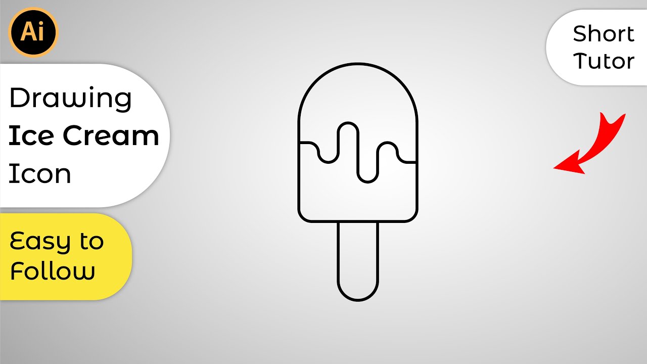 How to Draw Ice Cream Icon in Adobe Illustrator