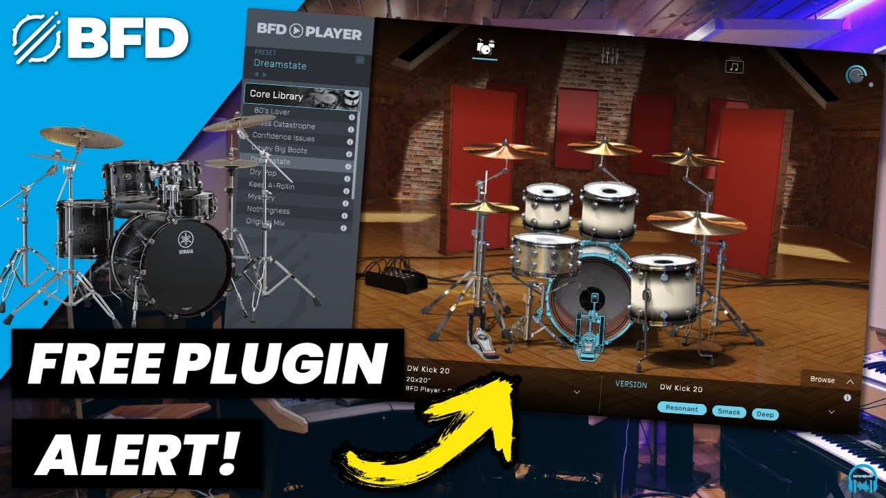 FREE PLUGIN ALERT 🚨 BFD PLAYER + CORE DRUMS LIBRARY (Drum VI) 🥁