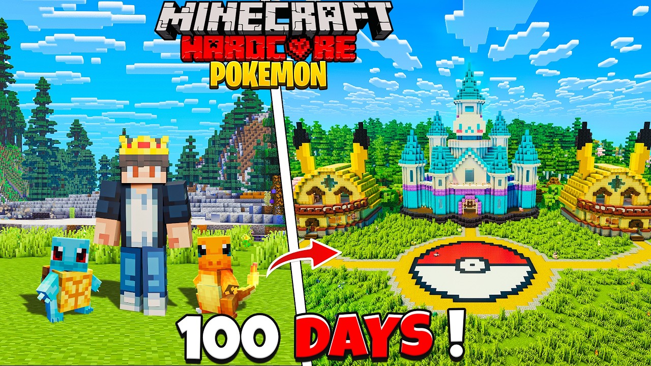 I Survived 100 Days in a Pokémon World in Minecraft Hardcore
