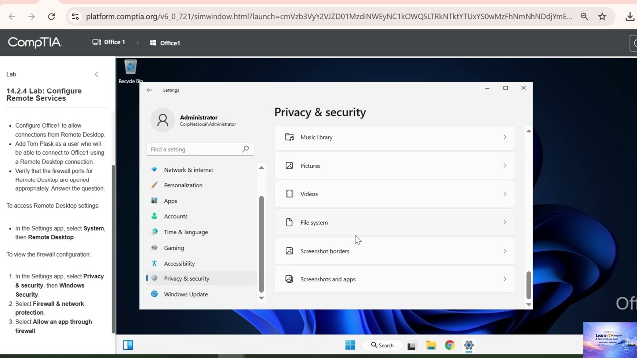 14.2.4 Lab: Configure Remote Services| CompTIA A+ Hands-on Lab