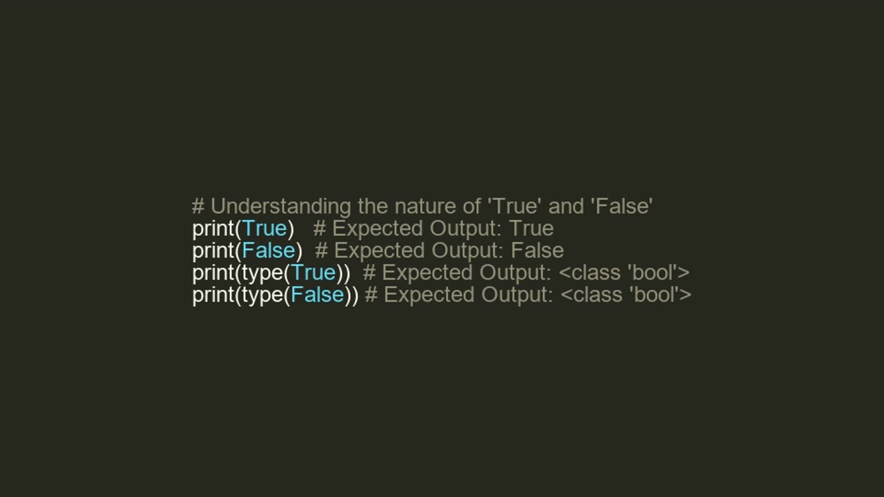 Python - True and False: Boolean Types