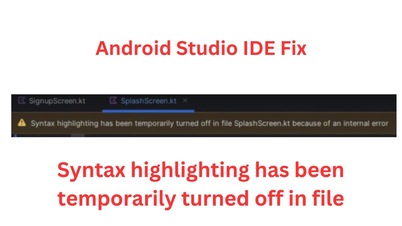 Syntax highlighting has been temporarily turned off in file | Android Studio