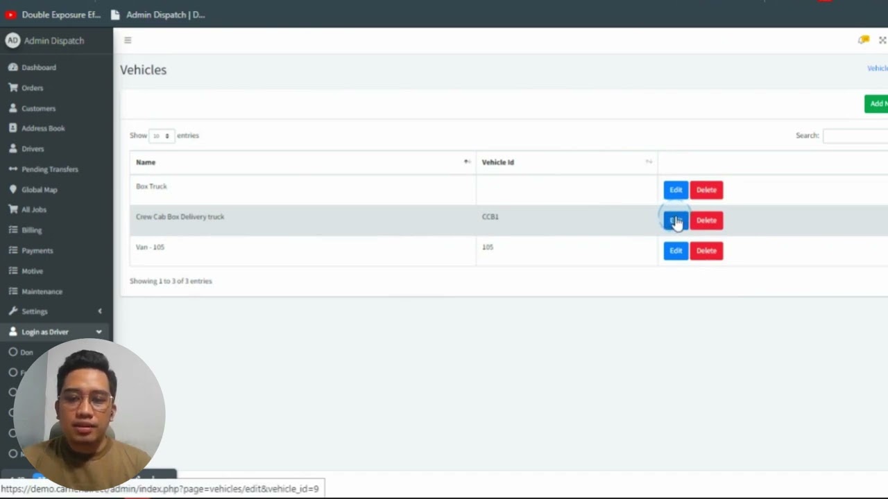 Vehicles Setup & manage - Carrier Direct Transportation Management Dispatch Tutorial