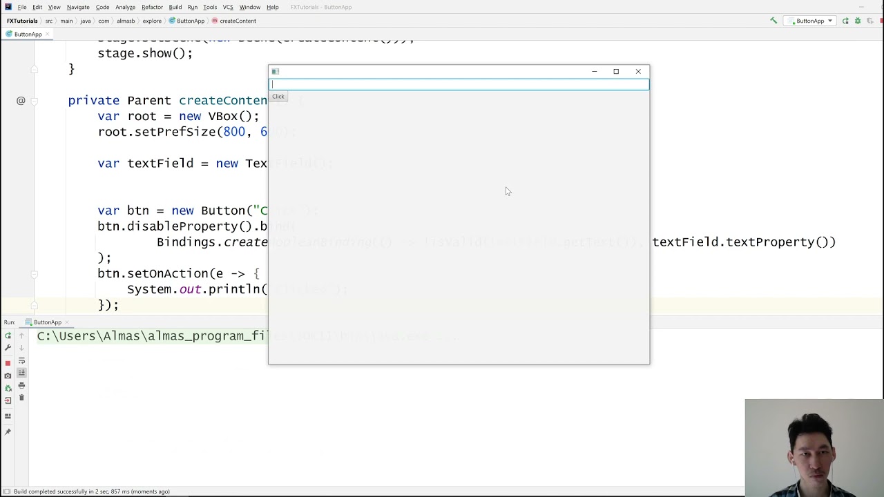 JavaFX Explore: Button