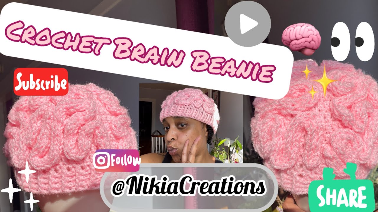 Feeling Brainy? Crochet a Brain Beanie: a Fun & Funky Project 🧠