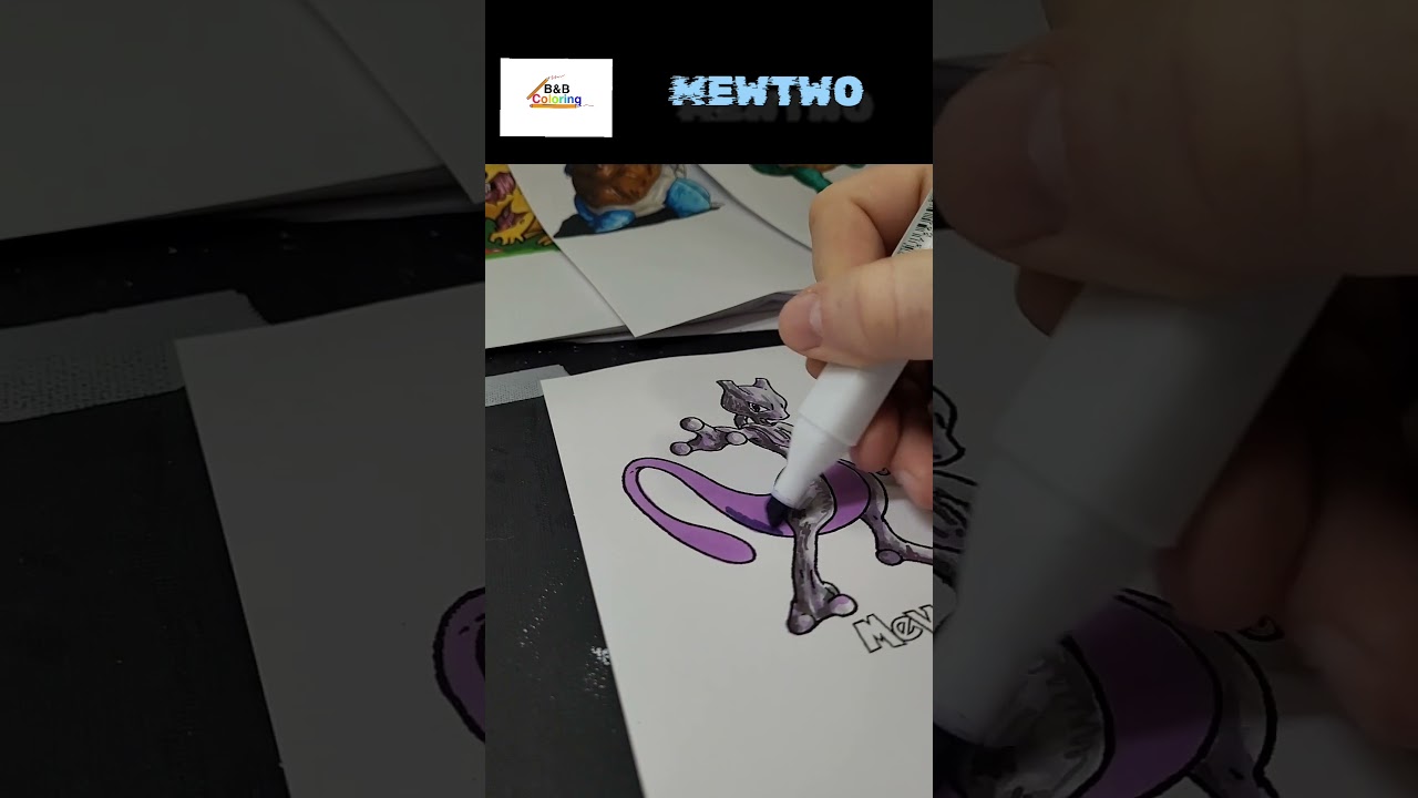 Pokémon - Mewtwo Coloring #shorts