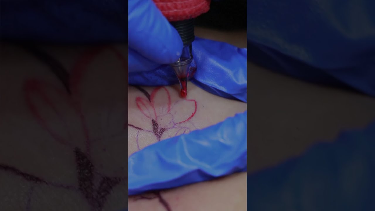 Floral Tattoo on Collarbone | Colour Tattoo | Blue Heaven Tattooz