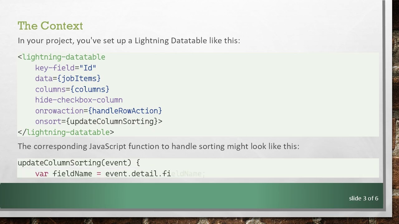 Solving the NoErrorObjectAvailable Error in Lightning Datatable Sorting