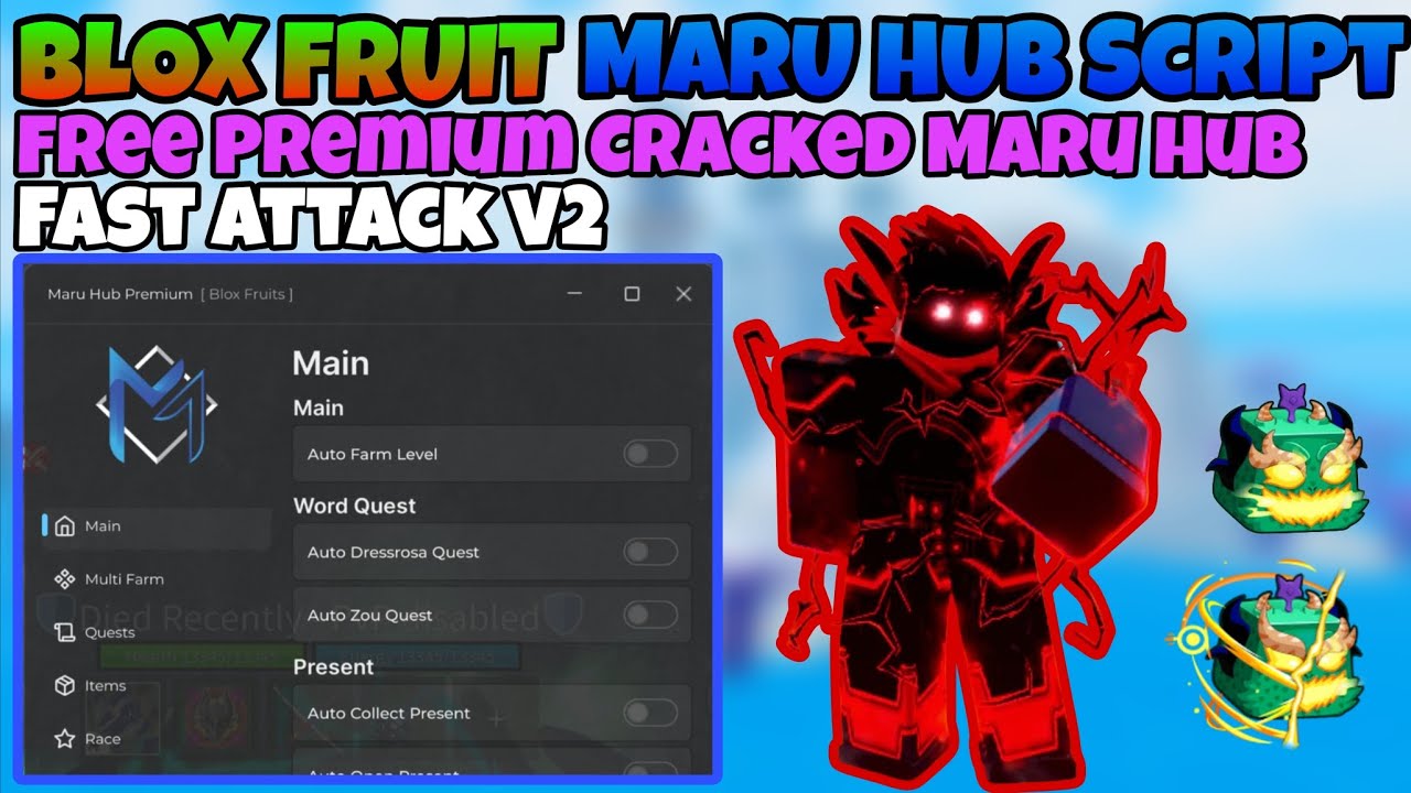 [Blox Fruits🐉] Maru Hub Premium Cracked Script | Fast Attack V2 | Esp Fruits And More