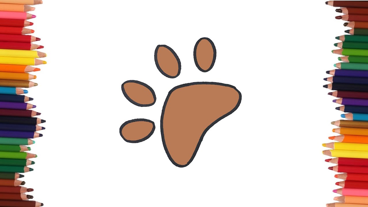 How to draw dog paw prints