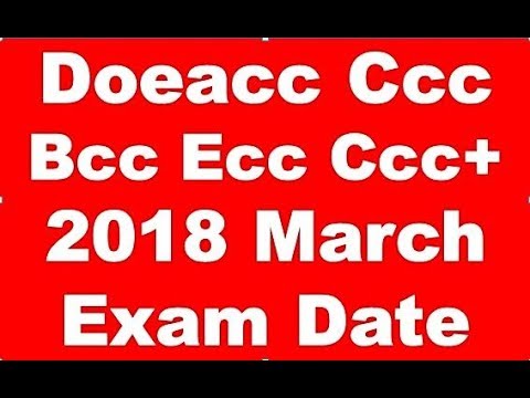 Nielit Doeacc CCC BCC CCC Plus ECC March Exam Date 2018