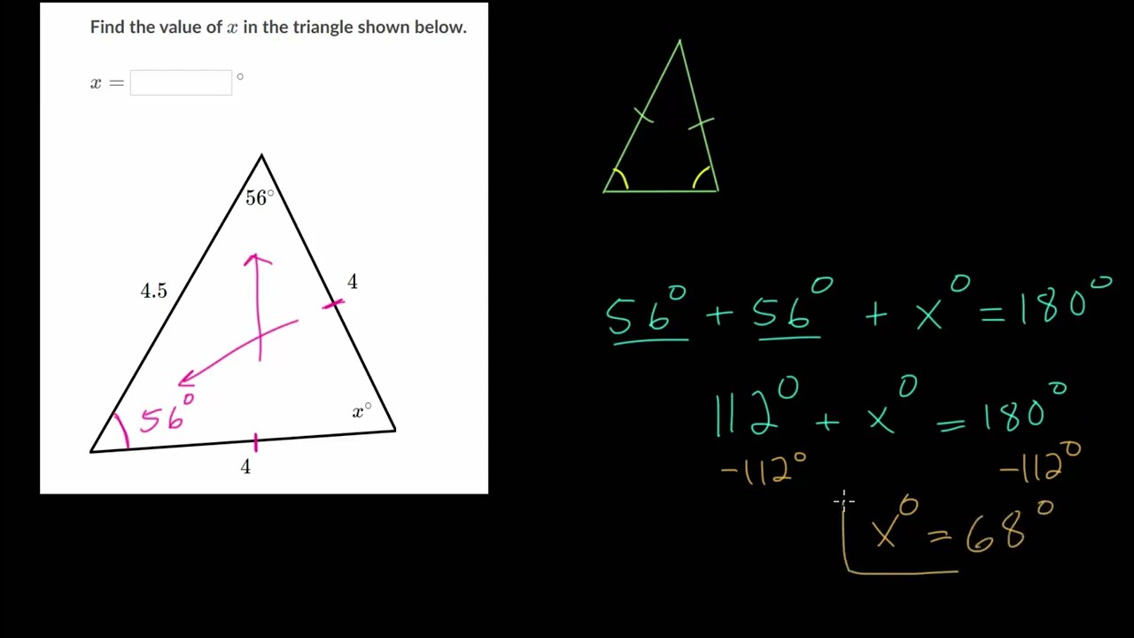 Find Angles In Isosceles Triangles: Practice
