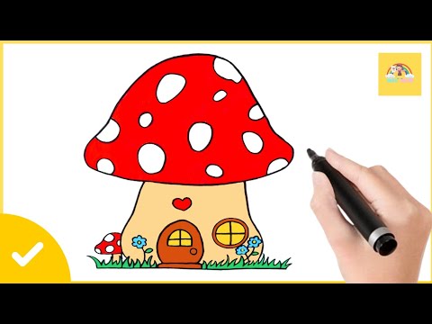 HOW TO DRAW A MUSHROOM HOUSE🍄 || MISS COLOUR