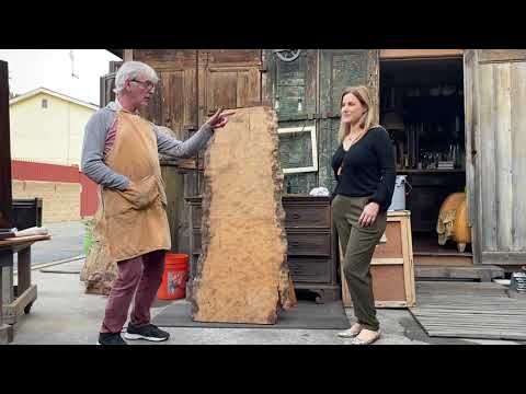 Kipper and Laura Design a Bespoke Headboard with A Bubinga Wood Cambium Slab