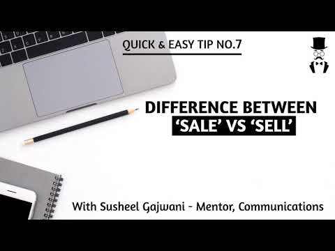 Difference between 'sale' vs 'sell' in English. Explained in Hindi and English.