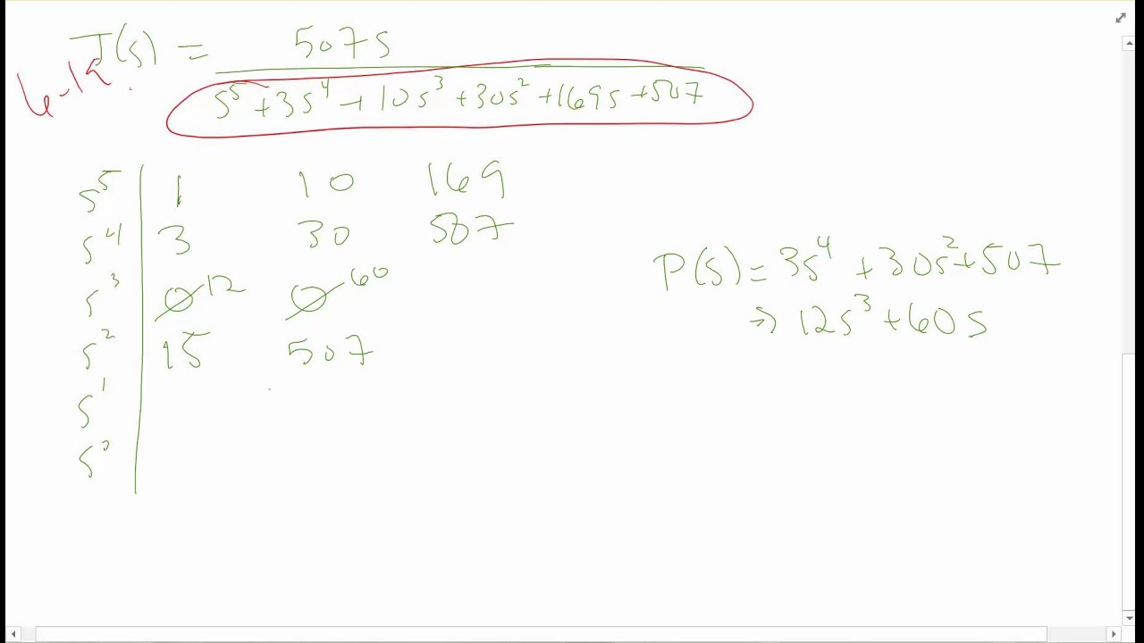 controls final. routh array.
