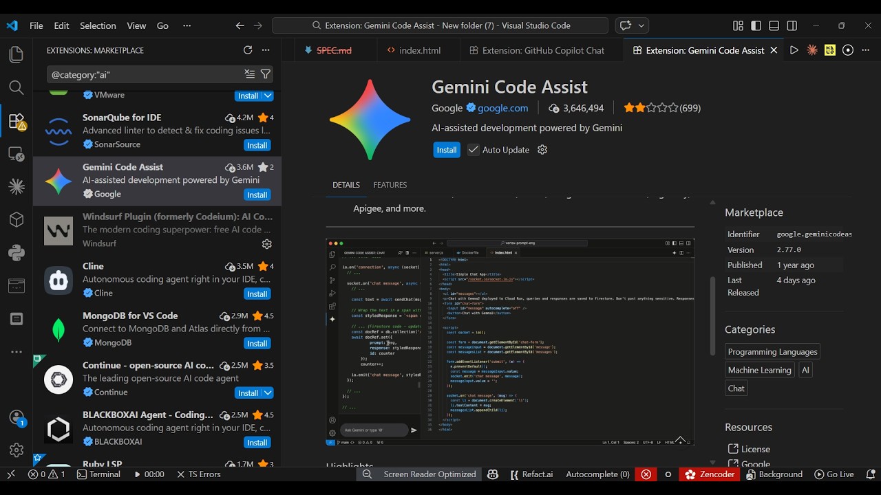 This Gemini Code Assist AI Coding VSCode Extension is INSANE Builds Full Stack Apps From Prompts