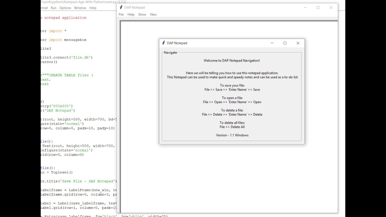 Notepad App In Python with source code | Source Code & Projects