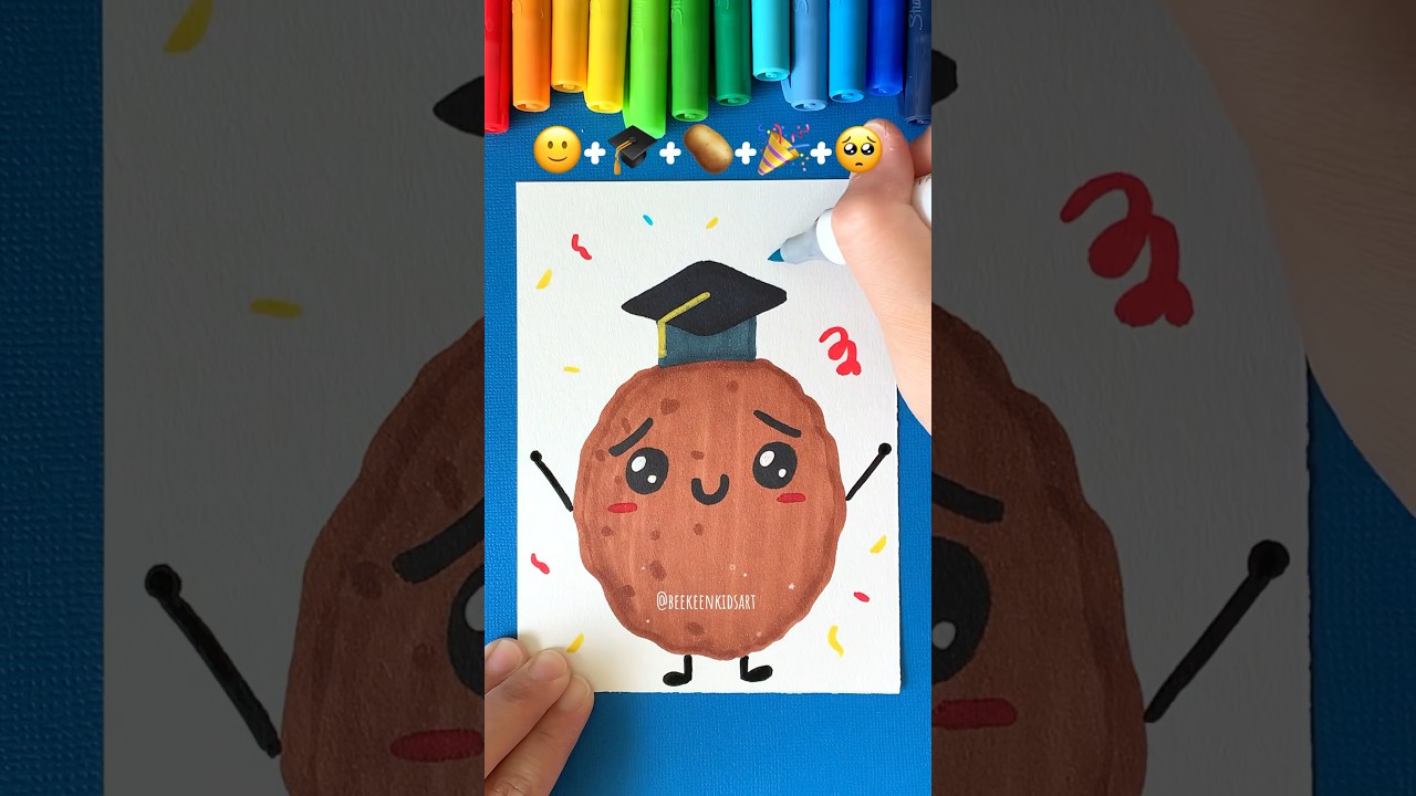 Congratulations‼️ 🙂🎓🥔🎉🥺 #shorts #emojichallenge #graduation #emoji #drawing #viral #art #fyp