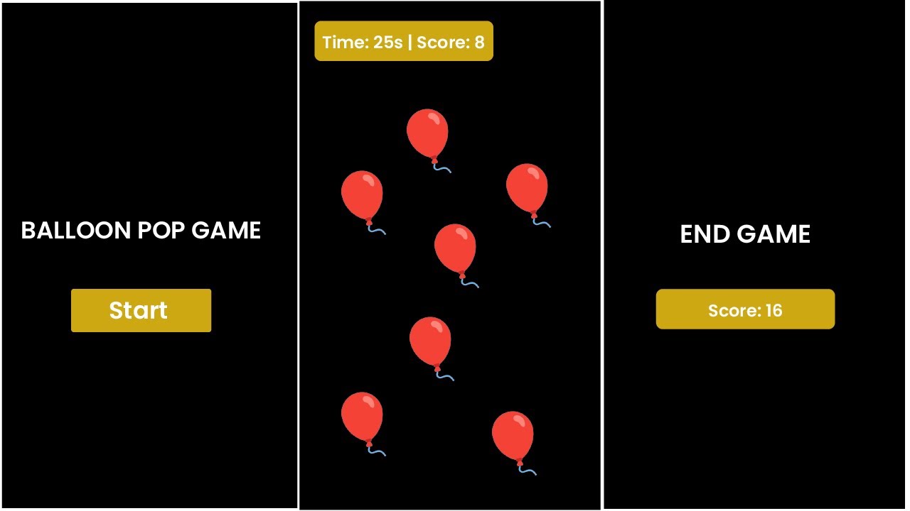 Balloon Pop Game | HTML, CSS & Javascript
