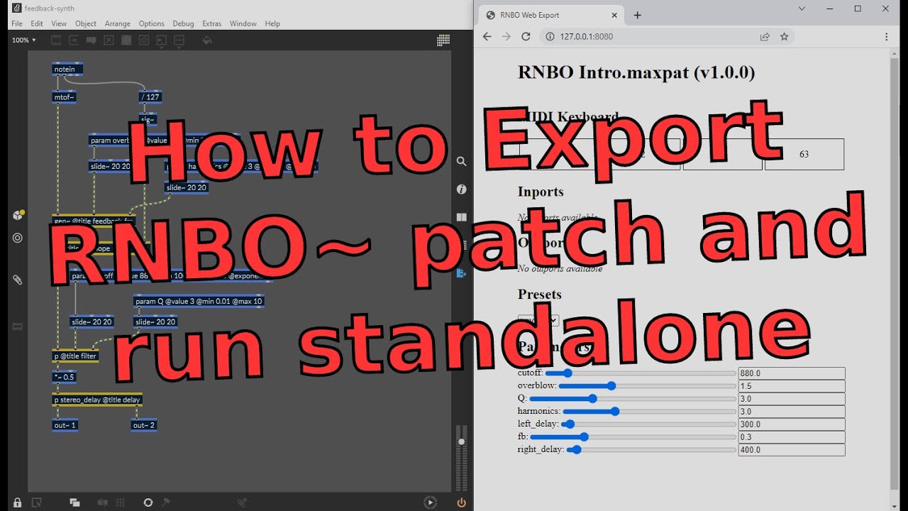 Max | Exporting RNBO~ patch to JavaScript