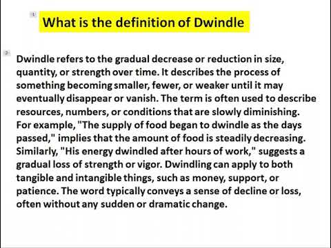 what is the definition of dwindle