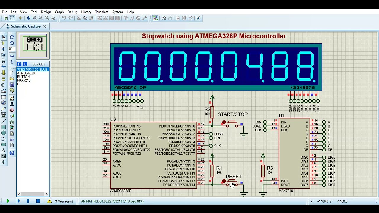 Stopwatch using ATMEGA328P Microcontroller