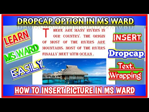 Dropcap Option In MS Word l How To Insert Picture In MS Word l How To Make Starting Letter LargeSize