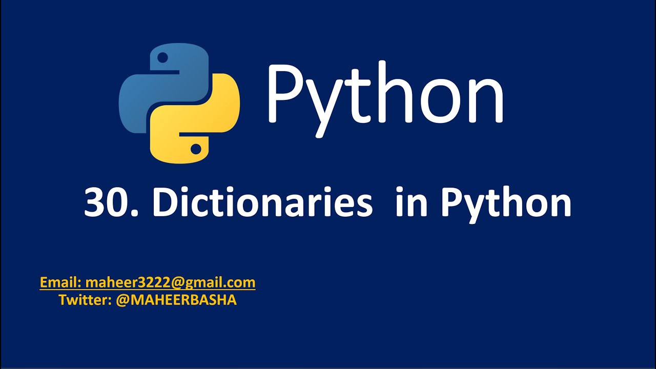 30. Dictionaries in Python