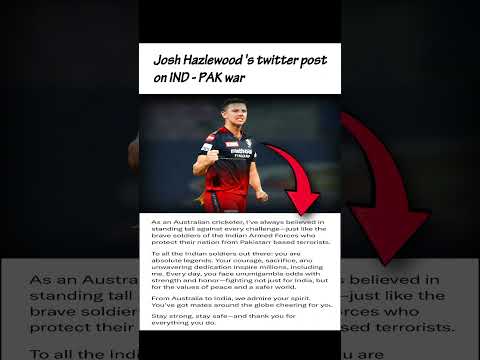 Josh Hazelwood twitter post on IND - PAK war | CrickAir #ipl2025 #indvspak #cricket #rcbfans