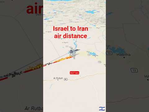 Israel to Iran distance by air