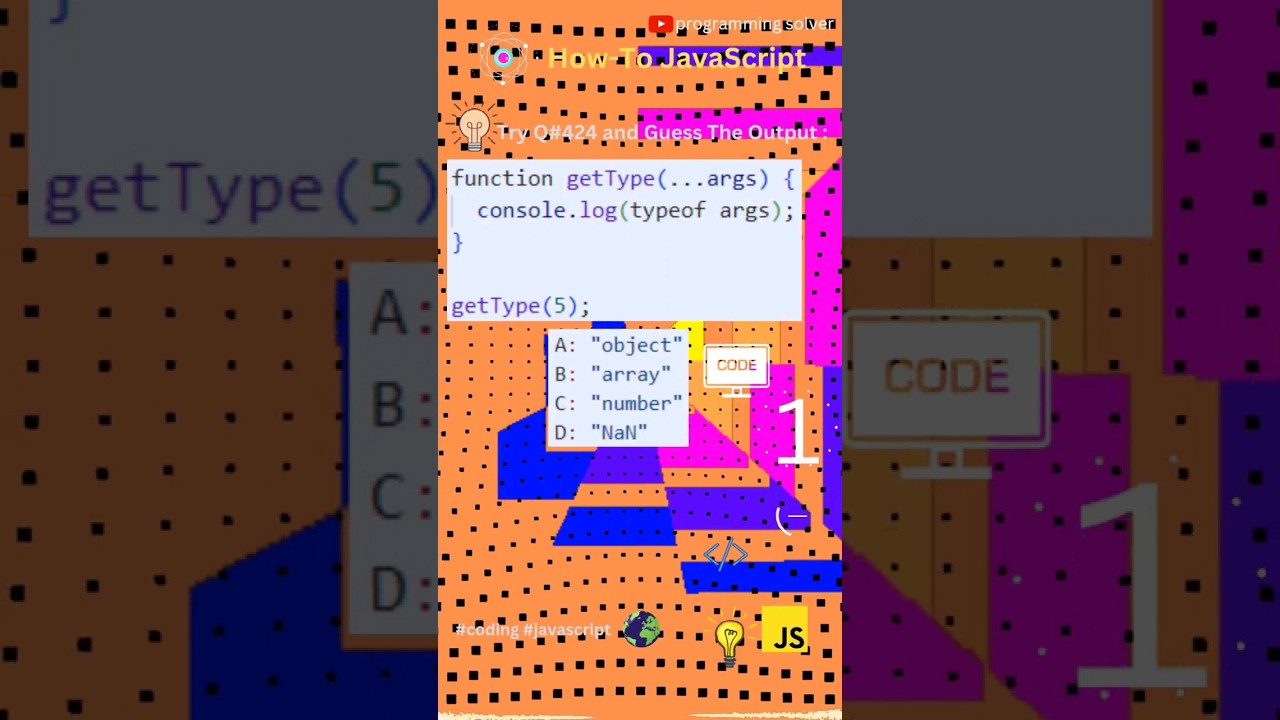 How To Code JavaScript Q#424, Try Solve & Guess The Output #shorts #coding #programming #javascript