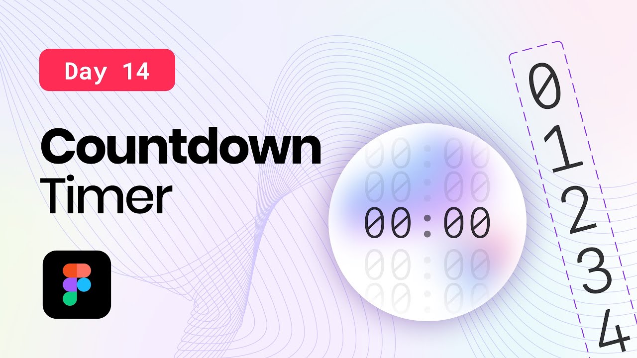 Daily UI Challenge | Day 14 | Interactive Glassmorphism Countdown Timer UI in Figma