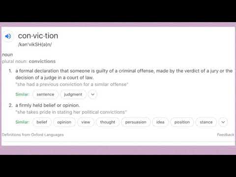 Conviction - definition and pronunciation