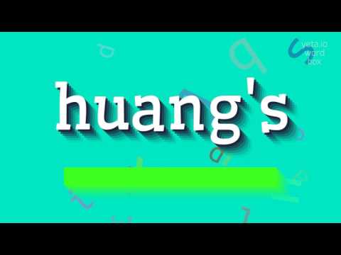 How to say "huang's"! (High Quality Voices)