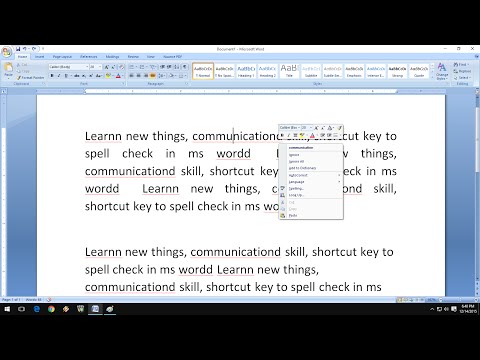 Shortcut key to Spell Check in MS Word