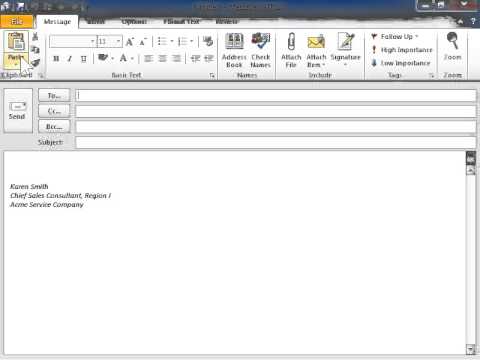 Outlook 2010 Compose an HTML Message
