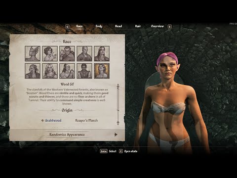Oblivion Remastered Cute Female Wood Elf Character Creation